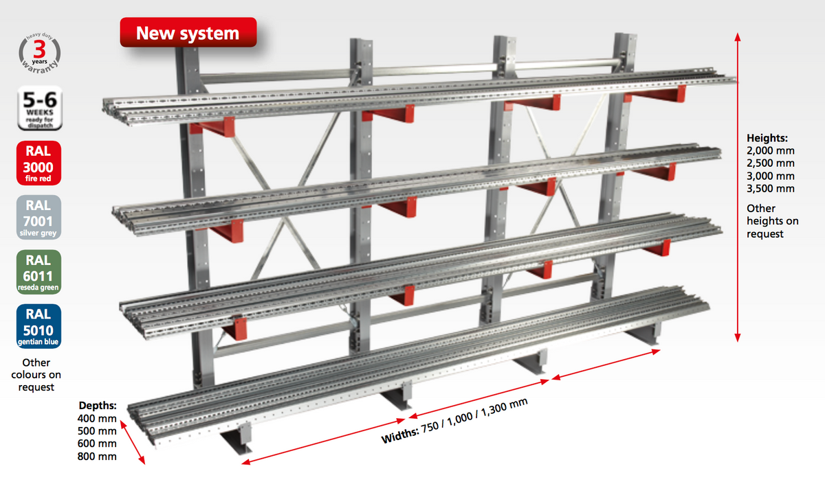 Cantilever Racking - Medium Duty